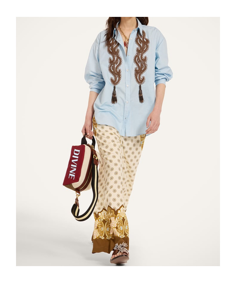 LA DOUBLEJ La Double J Embroidered Tasseled Shirt